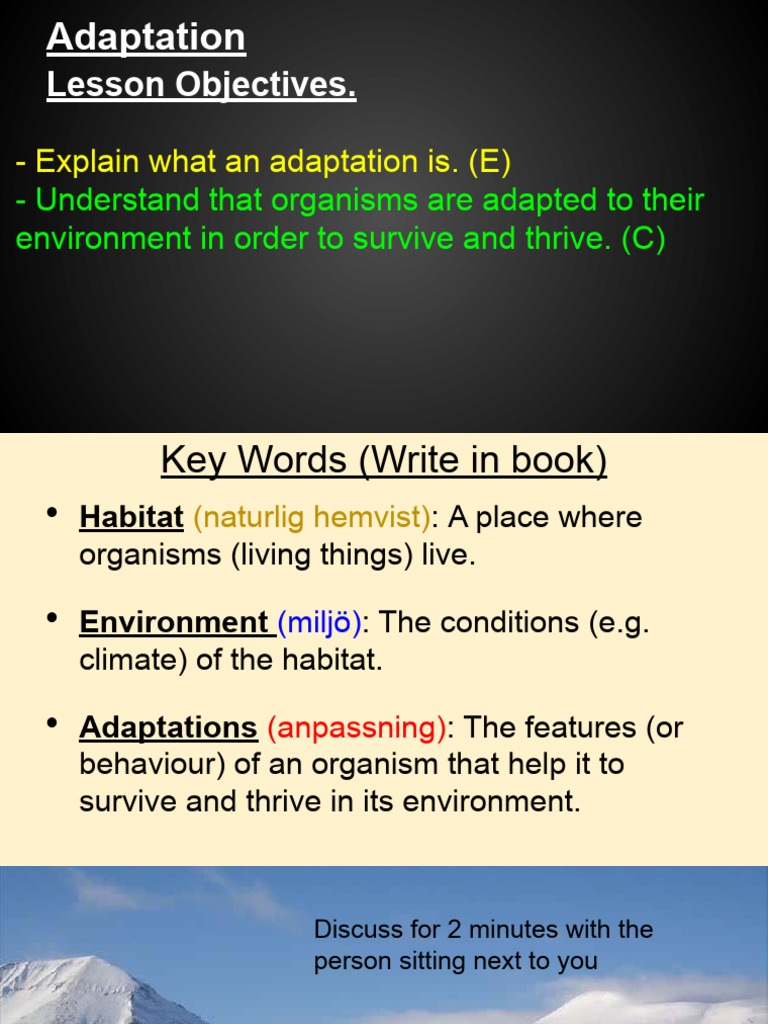 Lesson 1 - Adaptation (NC) (1) 2 | PDF | Predation | Adaptation