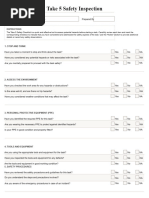 Take 5 Safety Checklist Template | PDF | Personal Protective Equipment ...