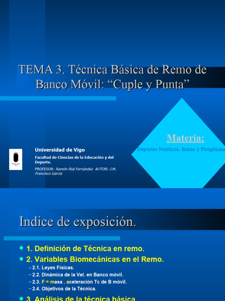 TEMA 3. Técnica Básica de Remo de Banco Móvil | PDF | Remo | Remo (deporte)