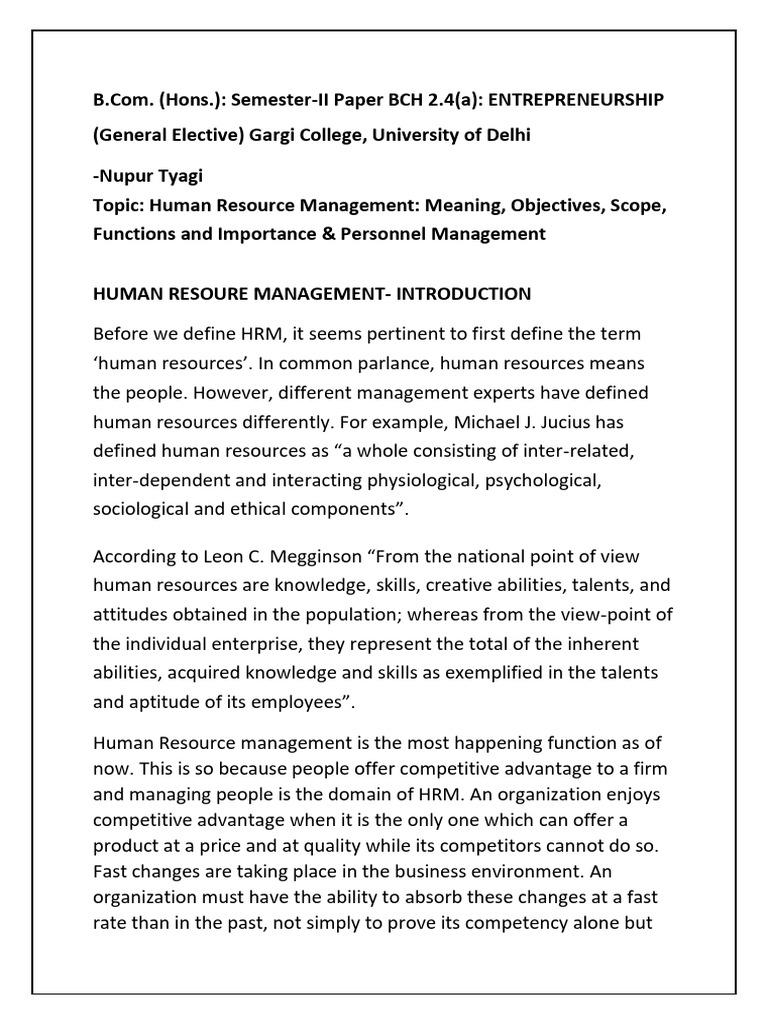 Human Resoure Management | PDF | Human Resource Management | Employment