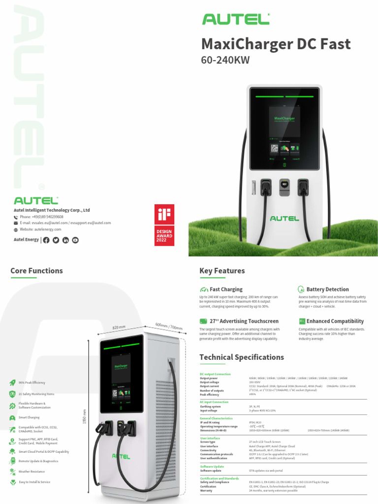 Autel DC Fast Charger 202208 - Compressed | PDF