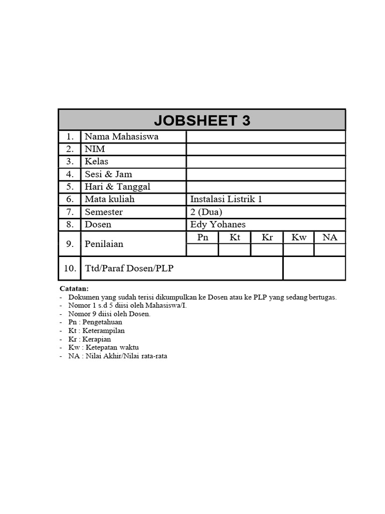 Jobsheet 3 Silang Tukar | PDF