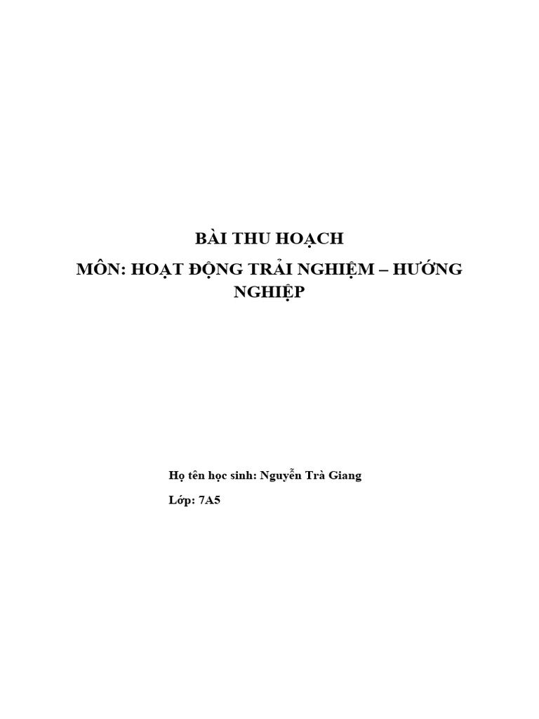 Bài Thu Ho CH | PDF