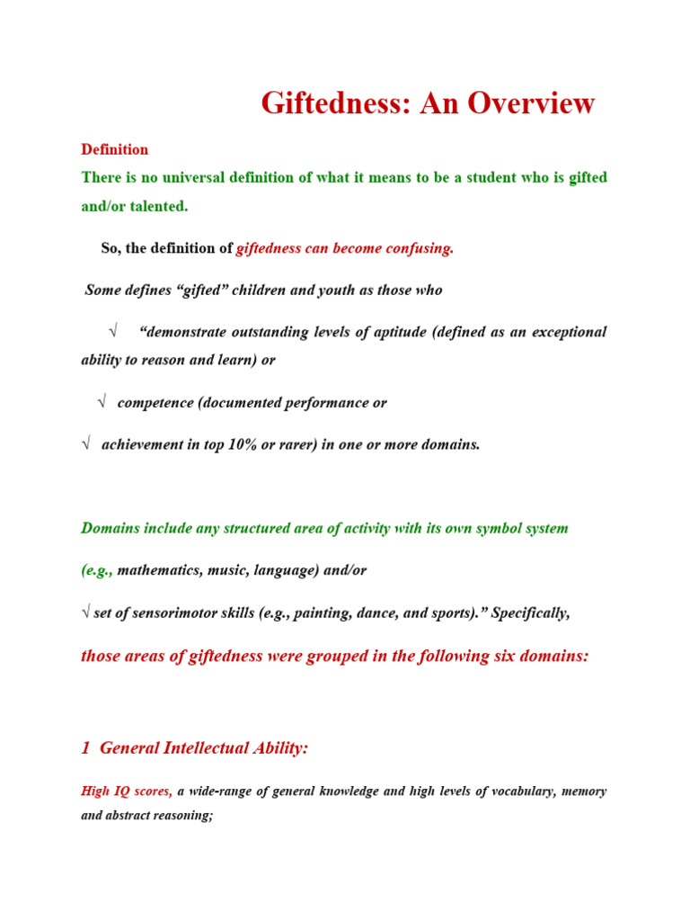 Understanding Giftedness and Talent | PDF