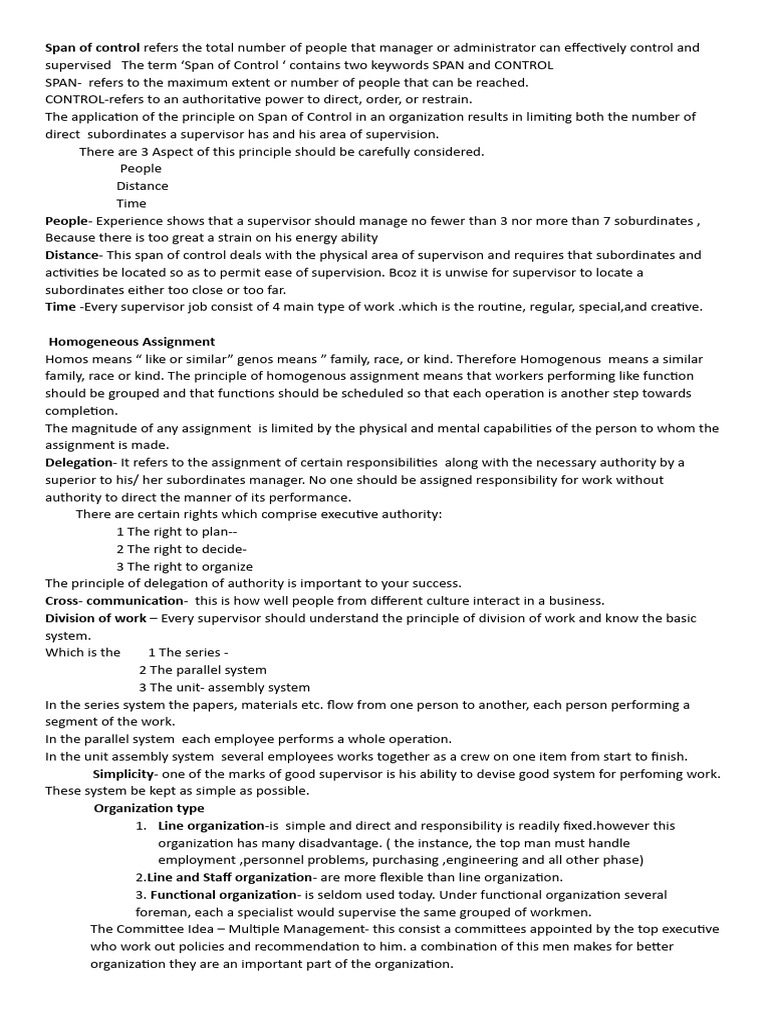 Span of Control | PDF