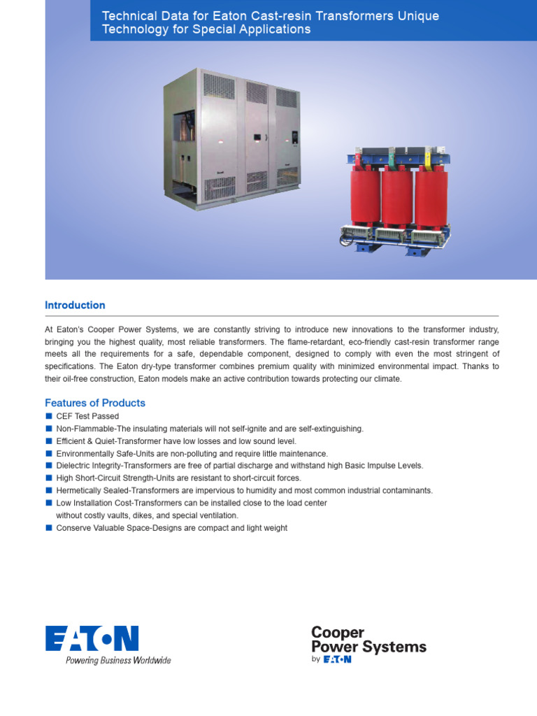 Eaton Dry-Type Transformer Overview | PDF | Transformer | Insulator ...