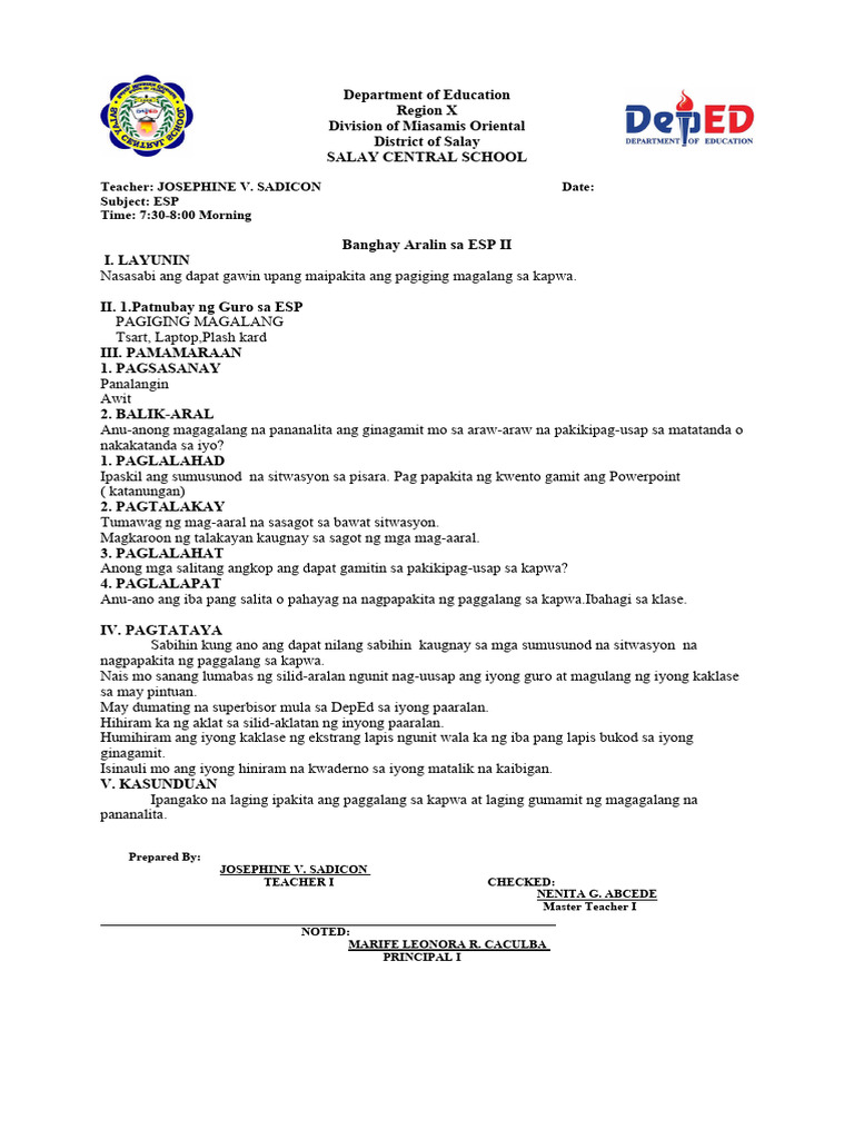 Grade 2 Lesson Plan All Subject Part 2 | PDF