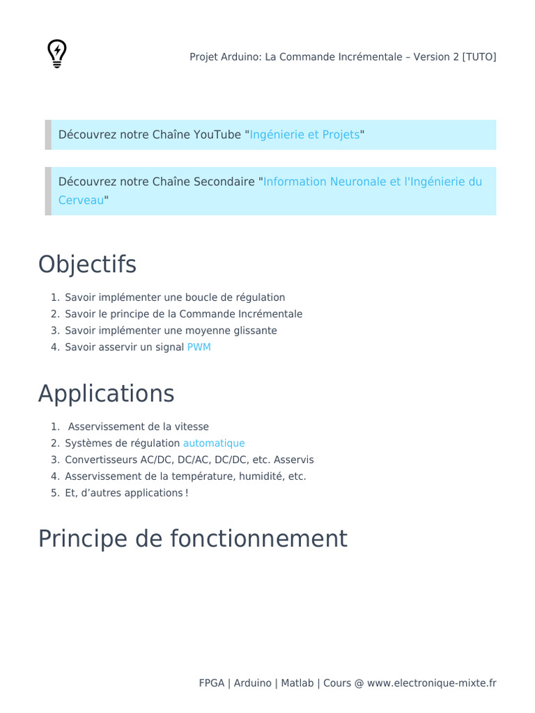 Projet Arduino - La Commande Incrémentale – Version 2 (TUTO) | PDF