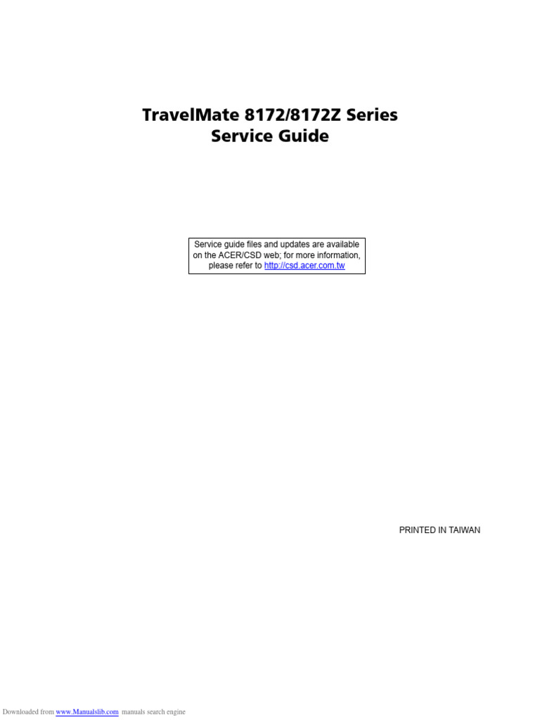 Travelmate 8172 | PDF | Computer Engineering | Computer Hardware