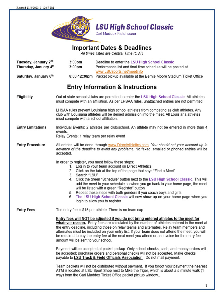 LSU High School Classic | PDF