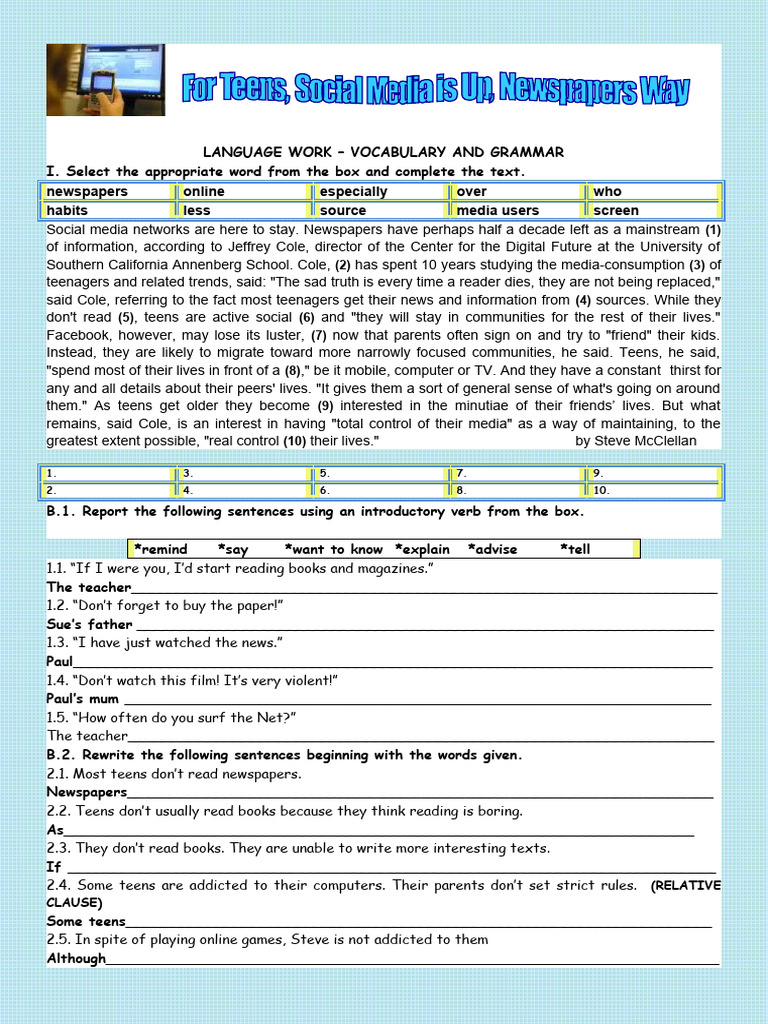 Mass Media Reading. Social Media For Teens | PDF | Adolescence | Social ...