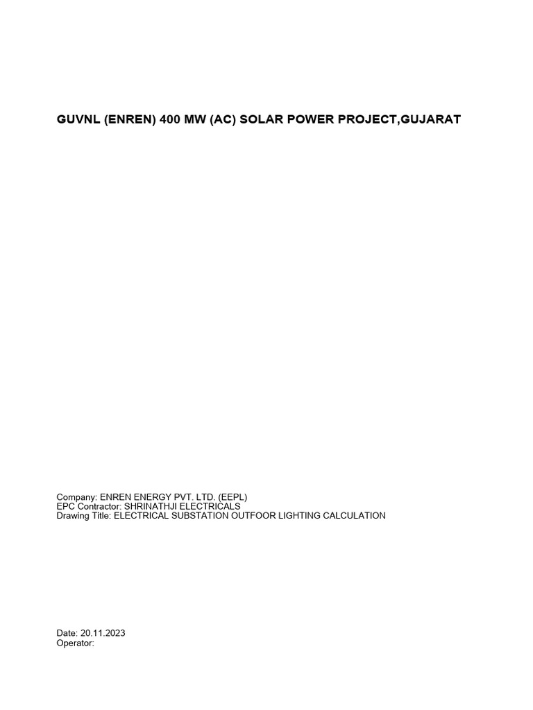 2) Illumination Calculation - Outdoor-R1-201123 | PDF | Lighting | Optics