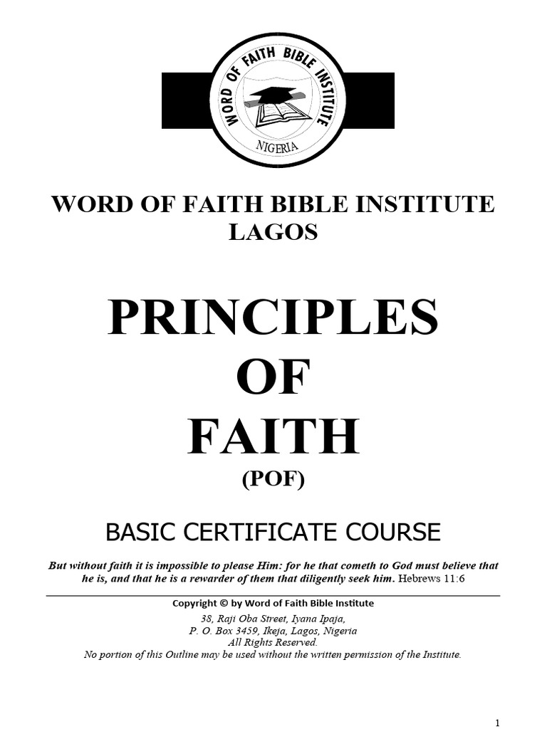 Priciples of Faith (Wofbi 4) | PDF