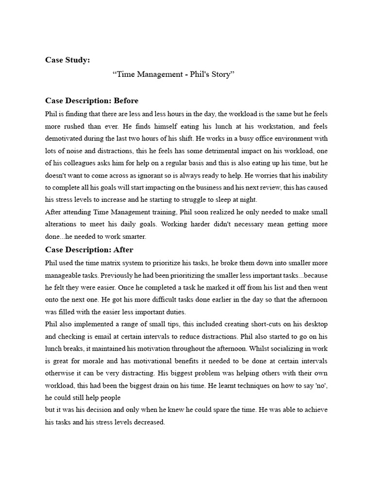 Case Study Time Management | PDF