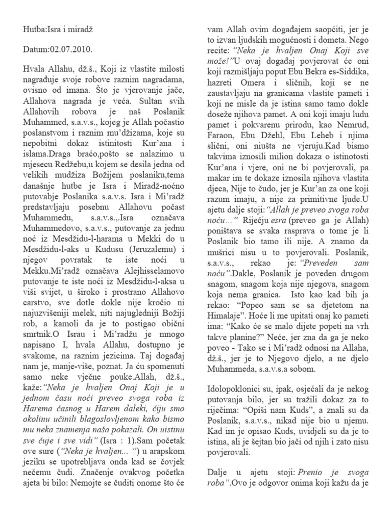 Hutba Miradž | PDF