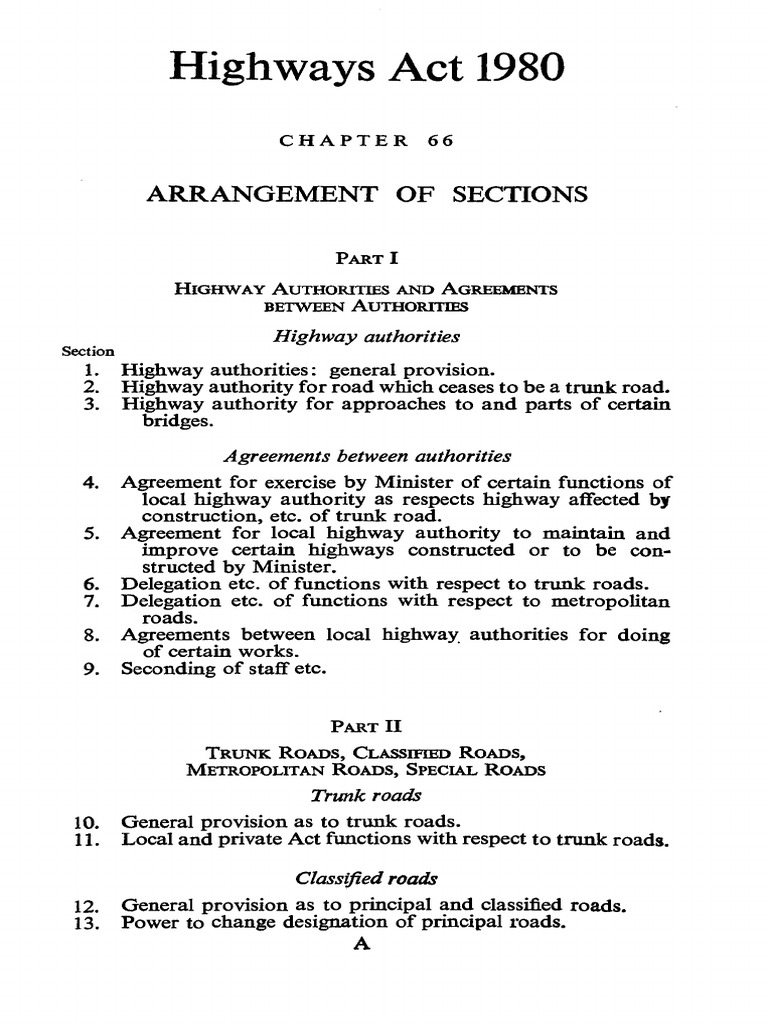 Highway Act 1980 Ukpga - 19800066 - en | PDF