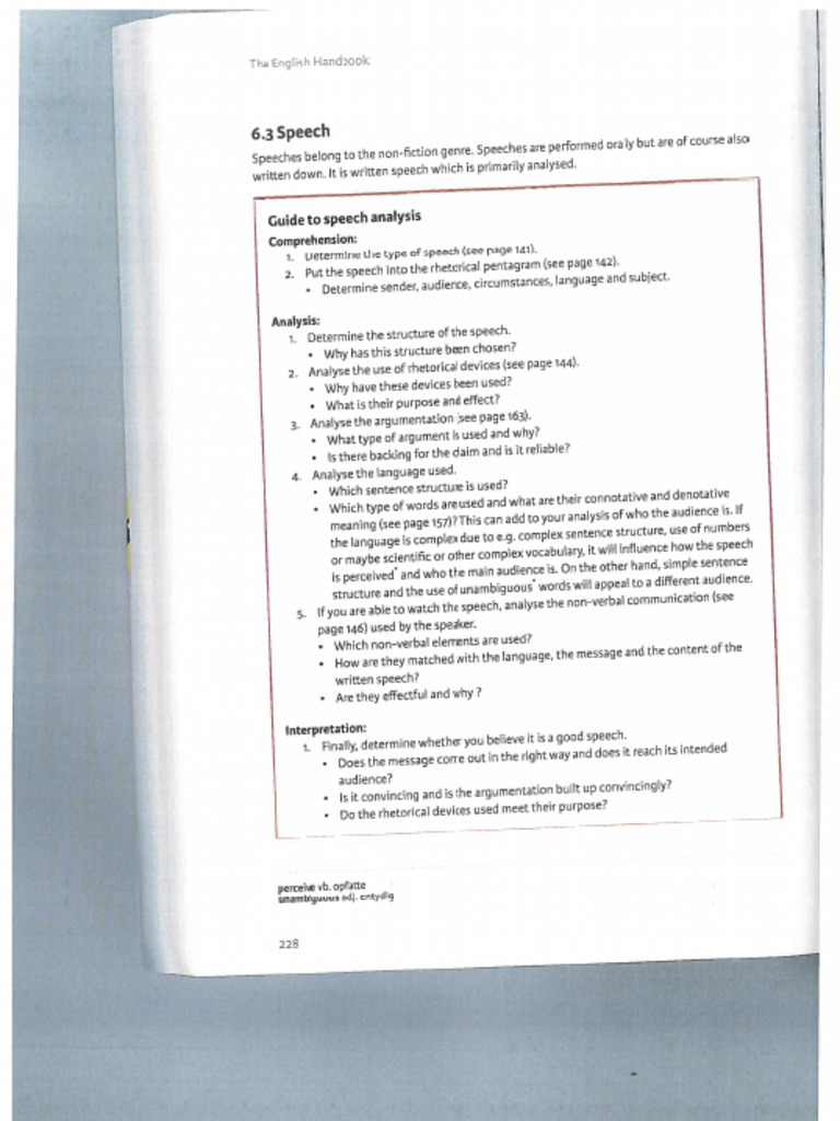 How To Analyse A Speech School | PDF