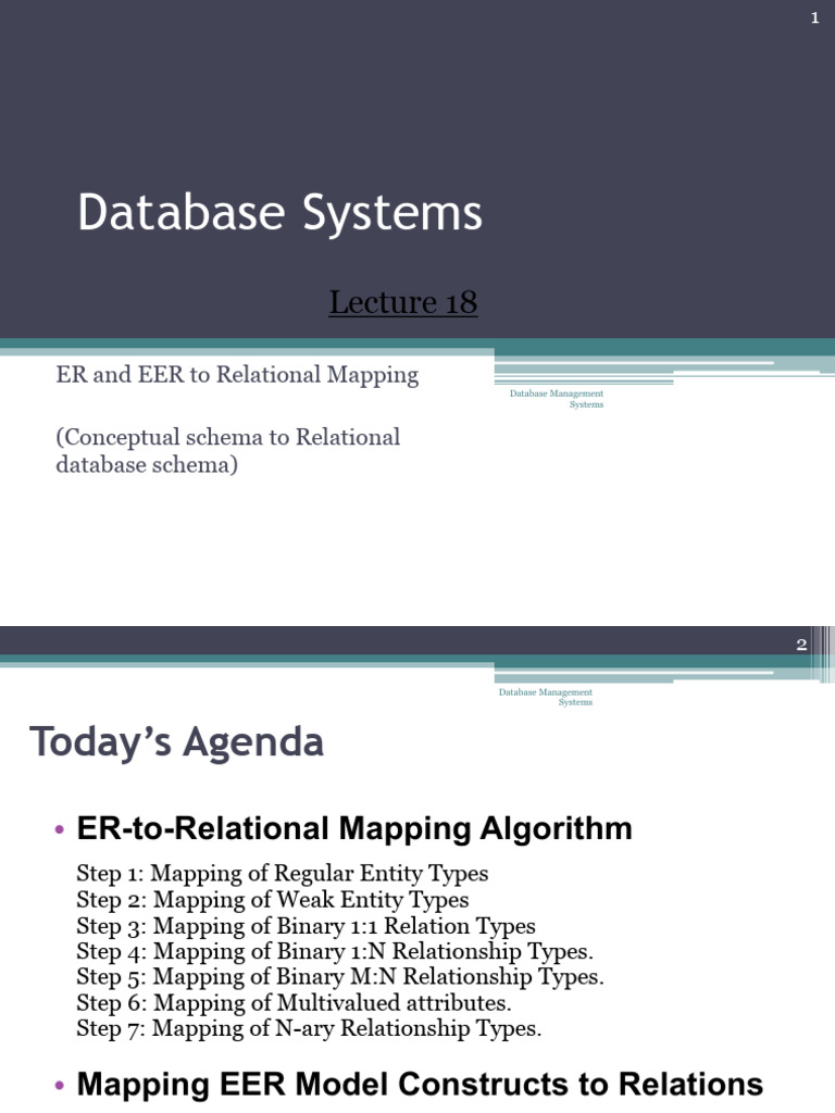 ER and EER To Relational Mapping | PDF