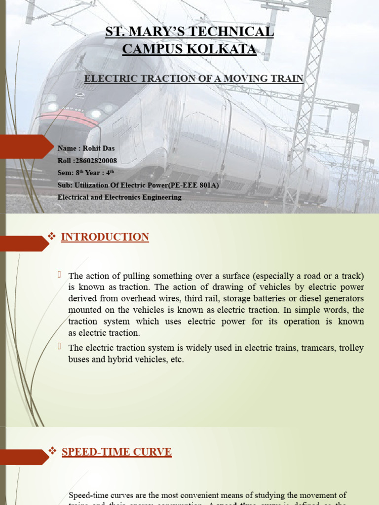 Electric Traction of A Moving Train | PDF | Train | Rail Transport