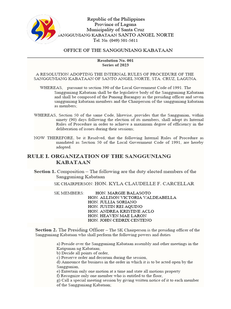 SK-Internal-rules-sample 1 | Download Free PDF | Quorum | Agenda (Meeting)