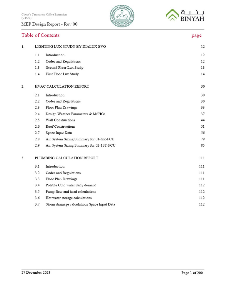 MEP Design Report | PDF