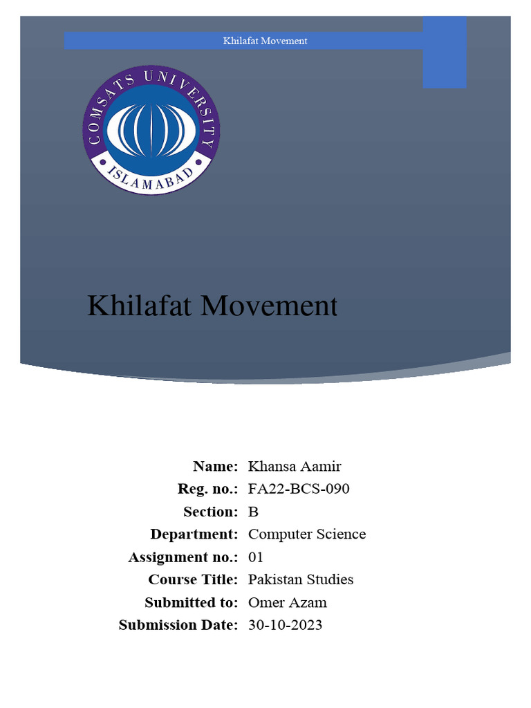 Fa22 BCS 090 | Download Free PDF | Caliphate | Mahatma Gandhi