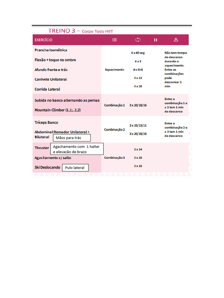 FICHA DE TREINO 1 | PDF