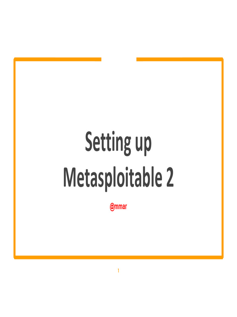 Setting+Up+Metasploitable 1 | PDF