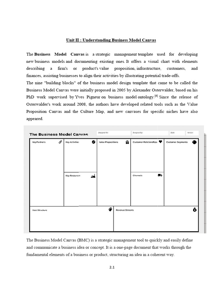 Unit 2 Business Model Canvas | PDF