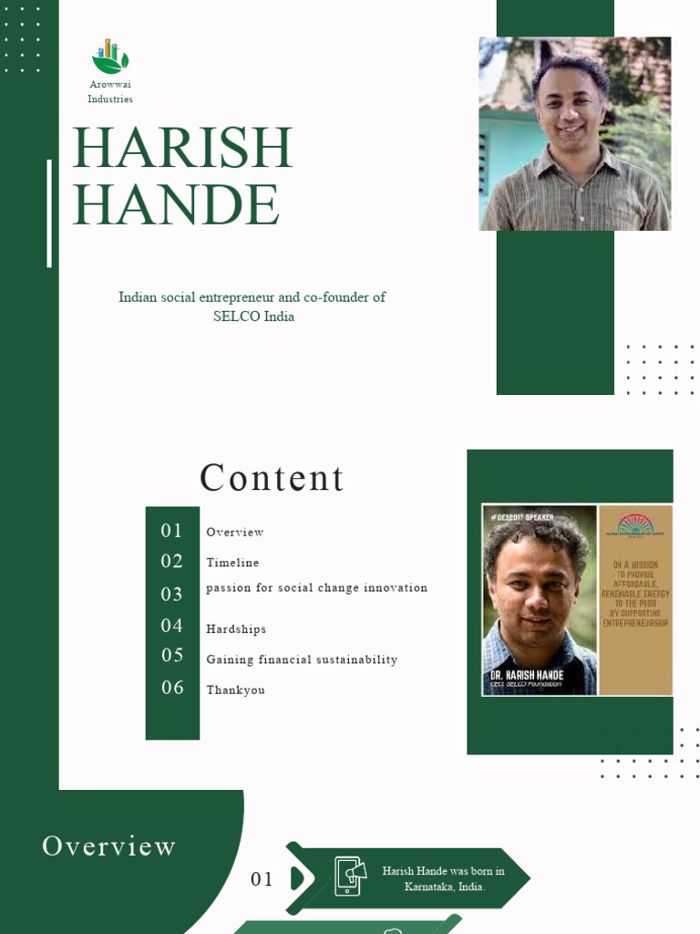 Harish Hande: Pioneer of SELCO India | PDF