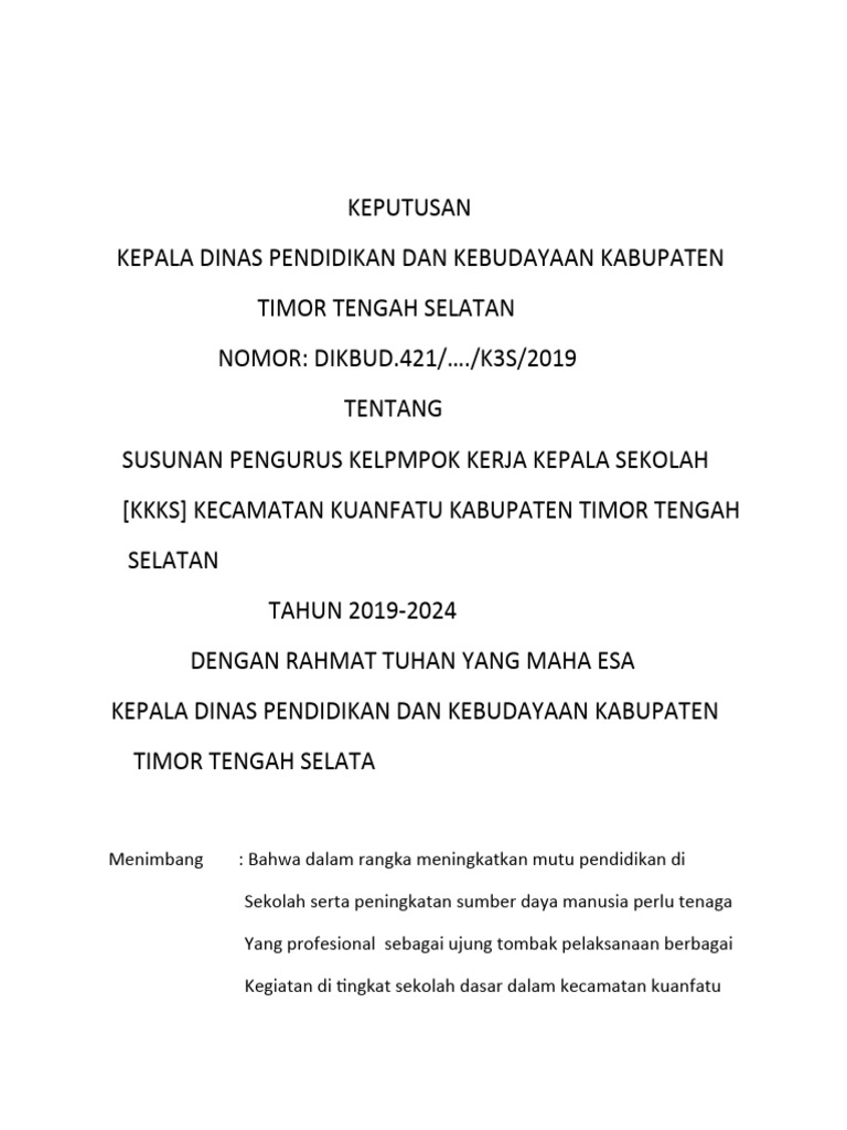 SK k3s Tahun 2023 | PDF
