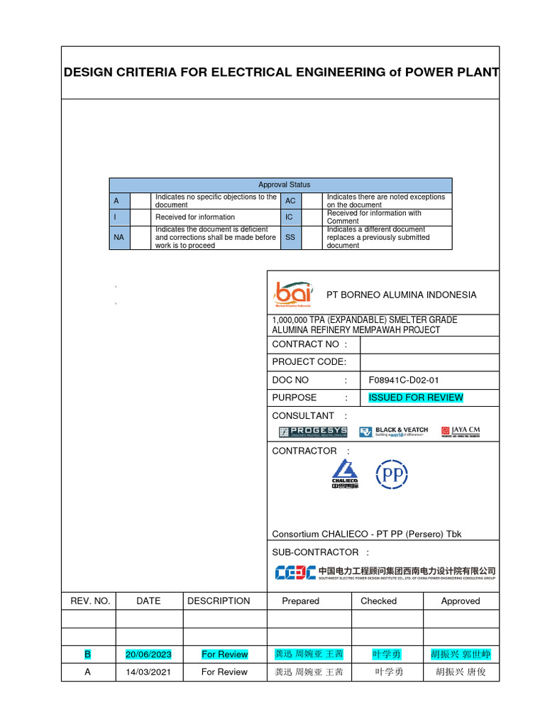 F08941C-D02-01 - 0 Design Criteriafor Electrical Engineering of Power ...