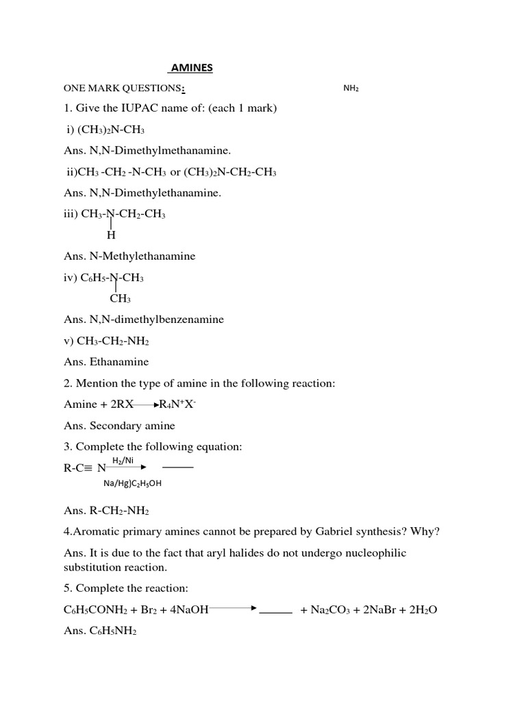 Amines-Qn Bank-1 | PDF