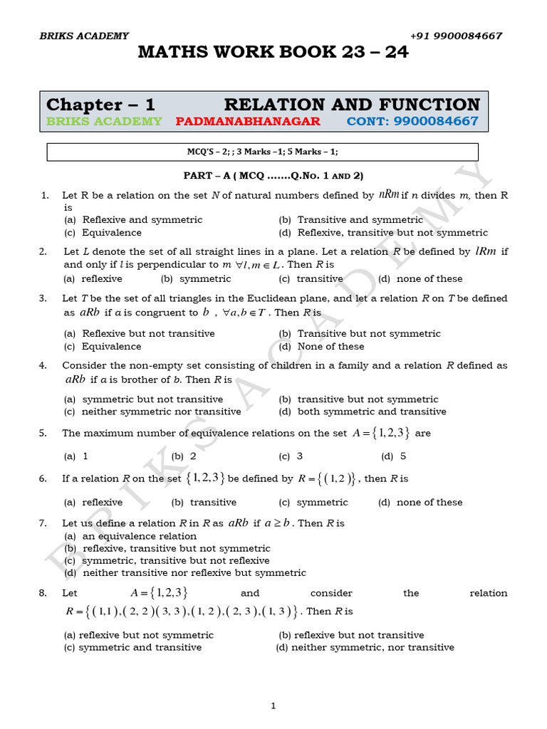 2nd Pu Maths Worksheet 23-24 | PDF | Mathematical Concepts | Mathematics