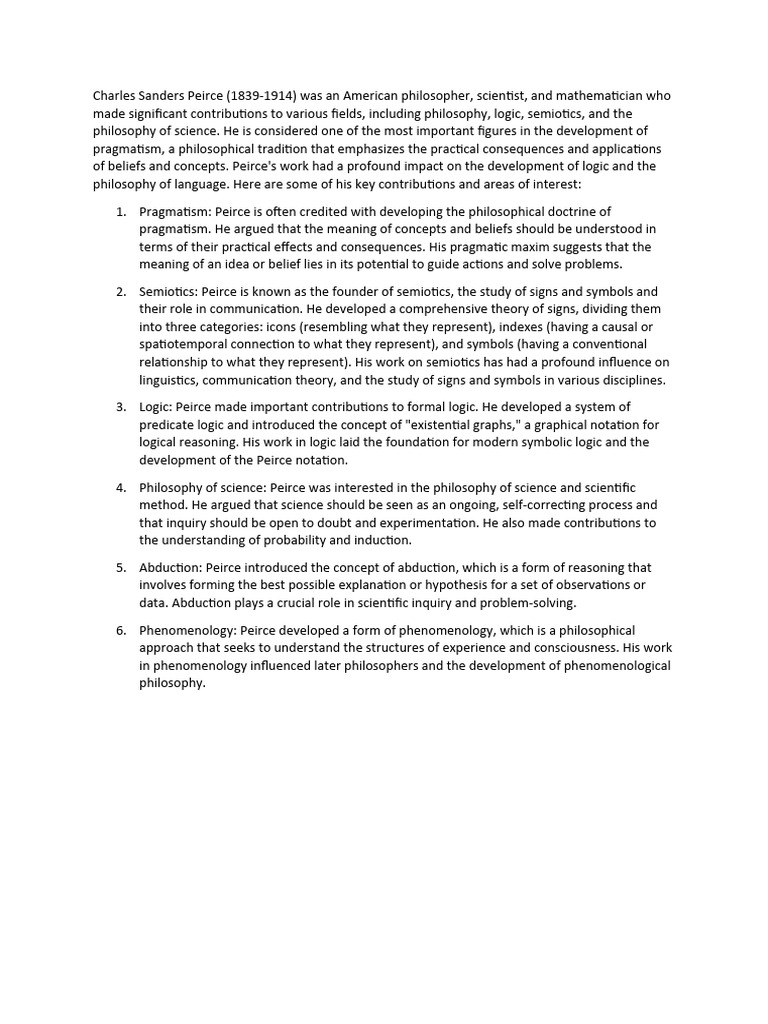 Charles Sanders Peirce | PDF | Charles Sanders Peirce | Semiotics