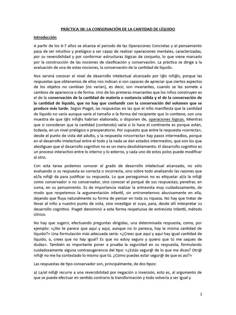 Práctica 3B | PDF | Desarrollo cognitivo | Pensamiento