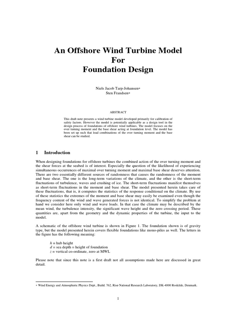 An Offshore Wind Turbine Foundation Design | PDF | Force | Turbulence