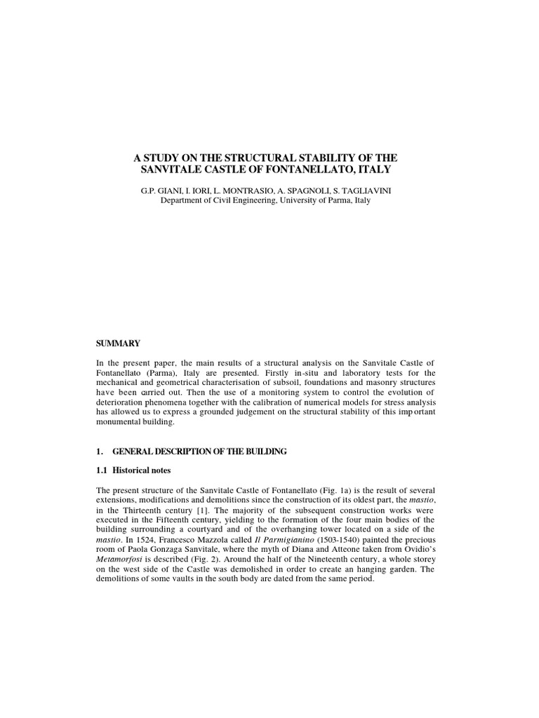 A Study of Structrual Stability of Castle | PDF | Stress (Mechanics ...
