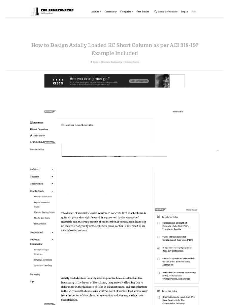 Aci Short Column Design | PDF