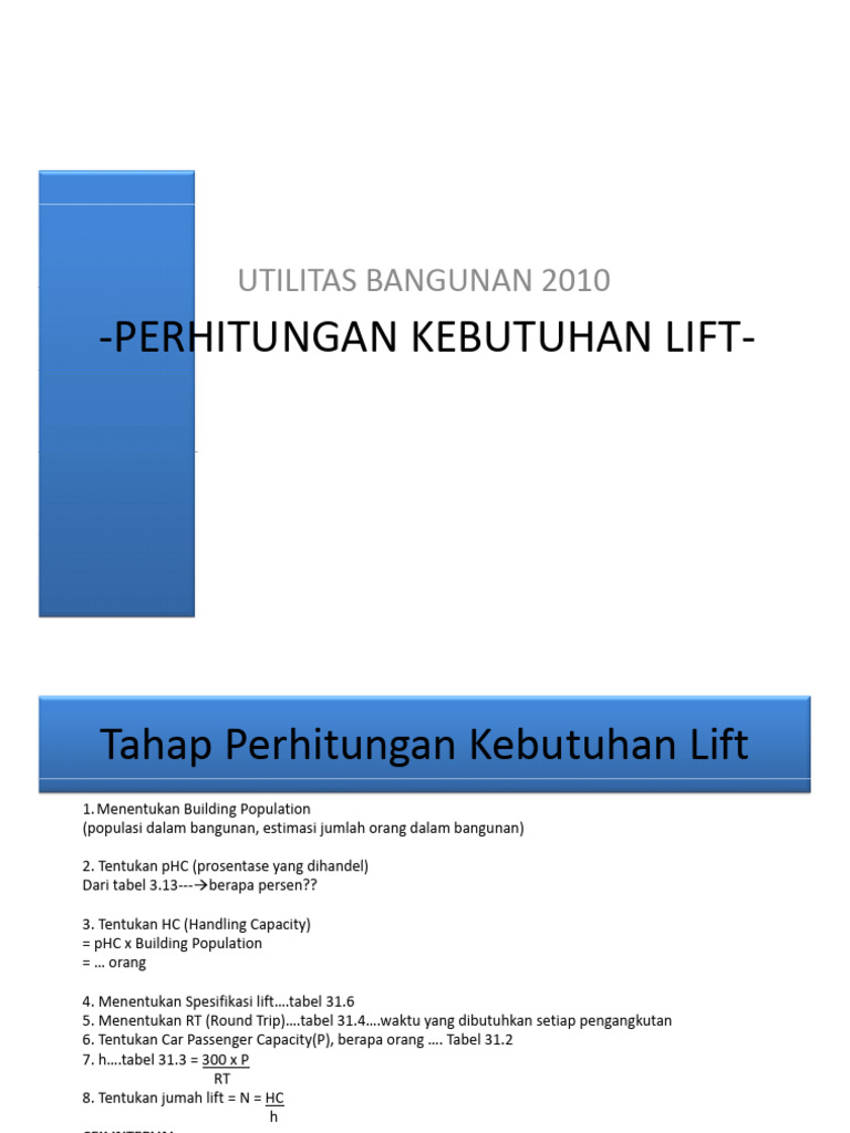 Perhitungan Kebutuhan Lift | PDF