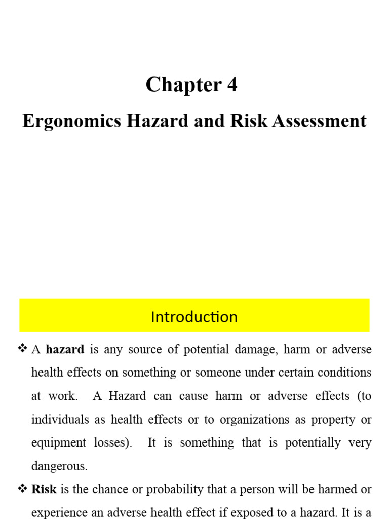 Chapter 4. Ergonomics Hazard and Risk Assessment | PDF