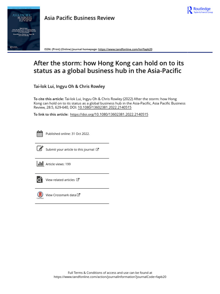 After The Storm How Hong Kong Can Hold On To Its Status As A Global ...