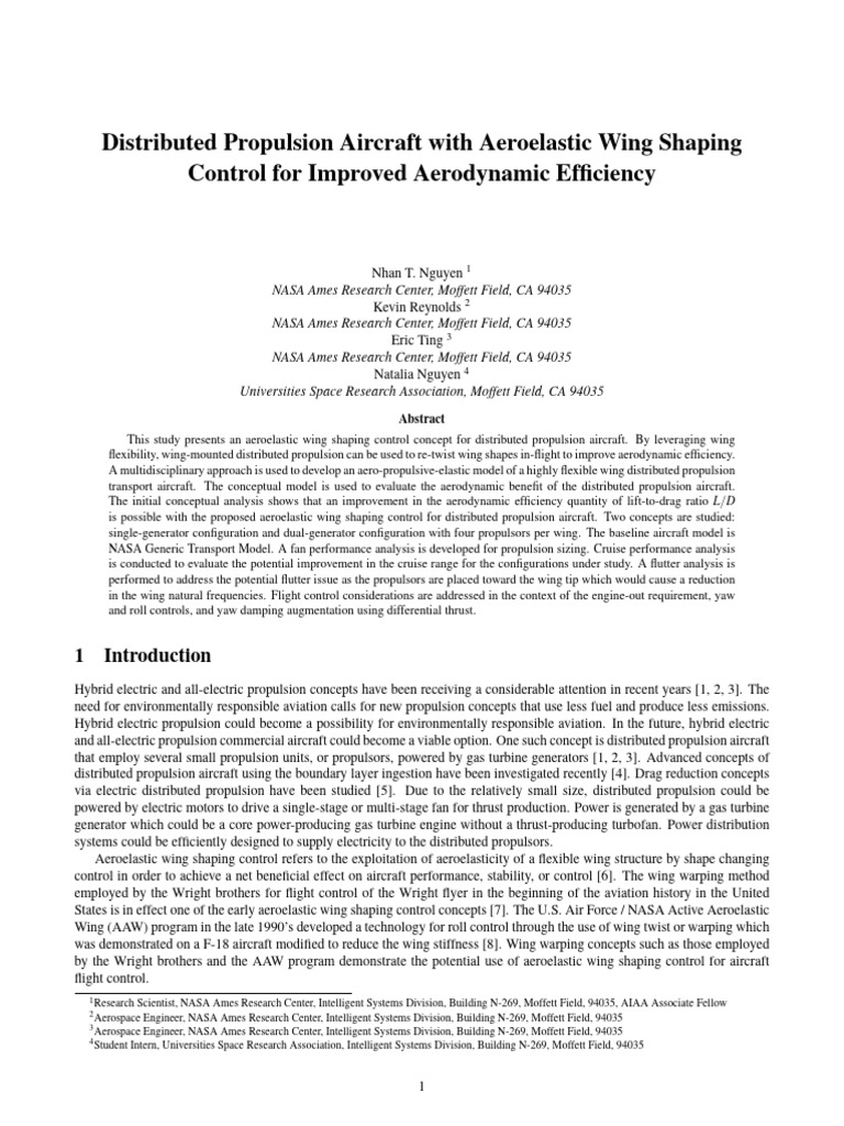 Nasa Wing Shaping | PDF | Aircraft | Flight