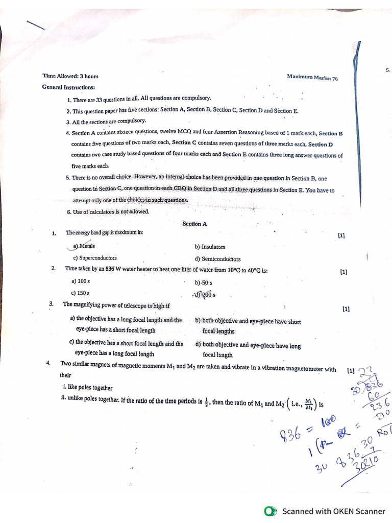 3 No. Govt. Pre Board Physics | PDF