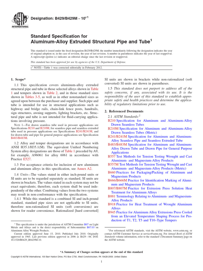 B429B429M 10e1 | PDF | Pipe (Fluid Conveyance) | Secondary Sector Of The Economy