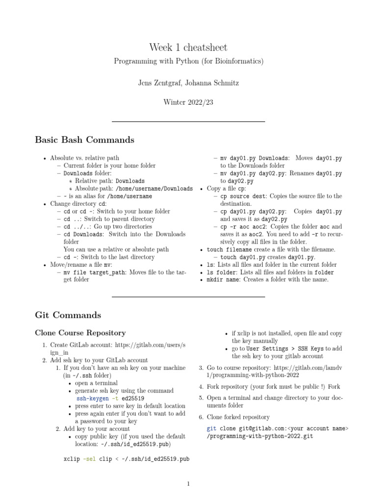 Cheatsheet Bash Conda Git | PDF | Computer File | Directory (Computing) Cheatsheet Bash Conda Git | PDF | Computer File | Directory (Computing)