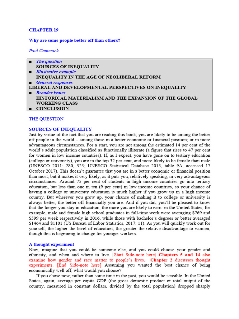 Why Are Some People Better Off Than Others? | PDF