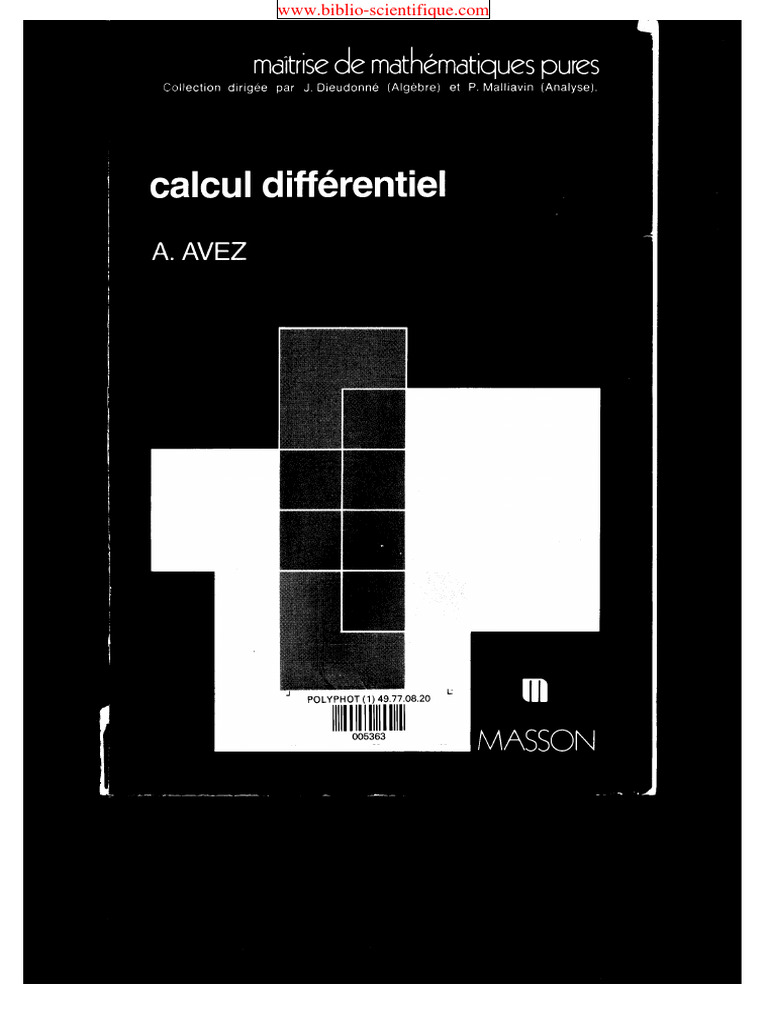 Calcul Différentiel André Avez | PDF