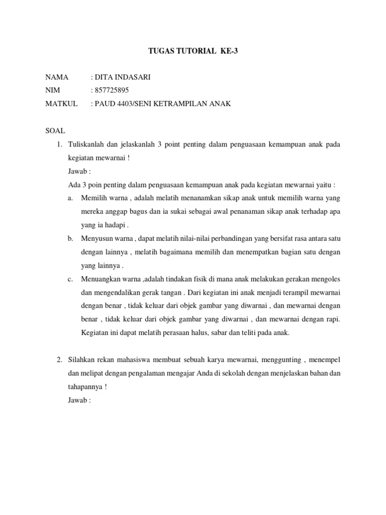 Tugas Tutorial 3 - Dita Indasari - 857725895 | PDF