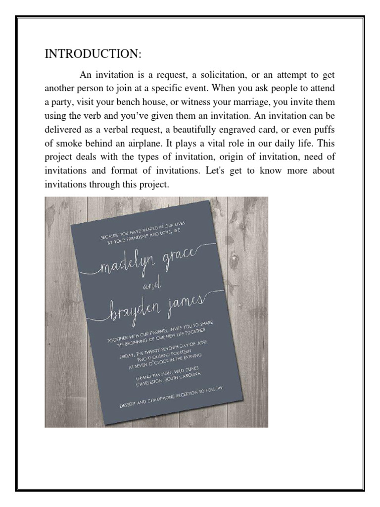 Invitation Types and Formats Guide | PDF